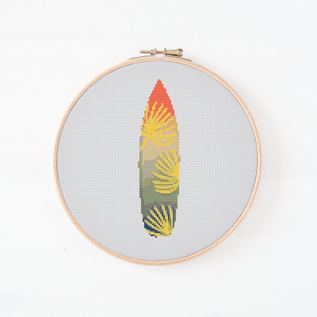 Surfboard Cross Stitch Pattern, Instant Download PDF Pattern, Modern ...