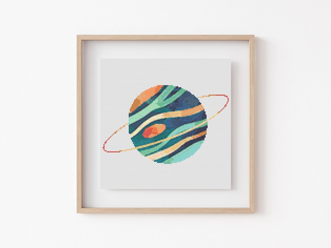Planet Cross Stitch Pattern, PDF Pattern, Modern Cross Stitch ...