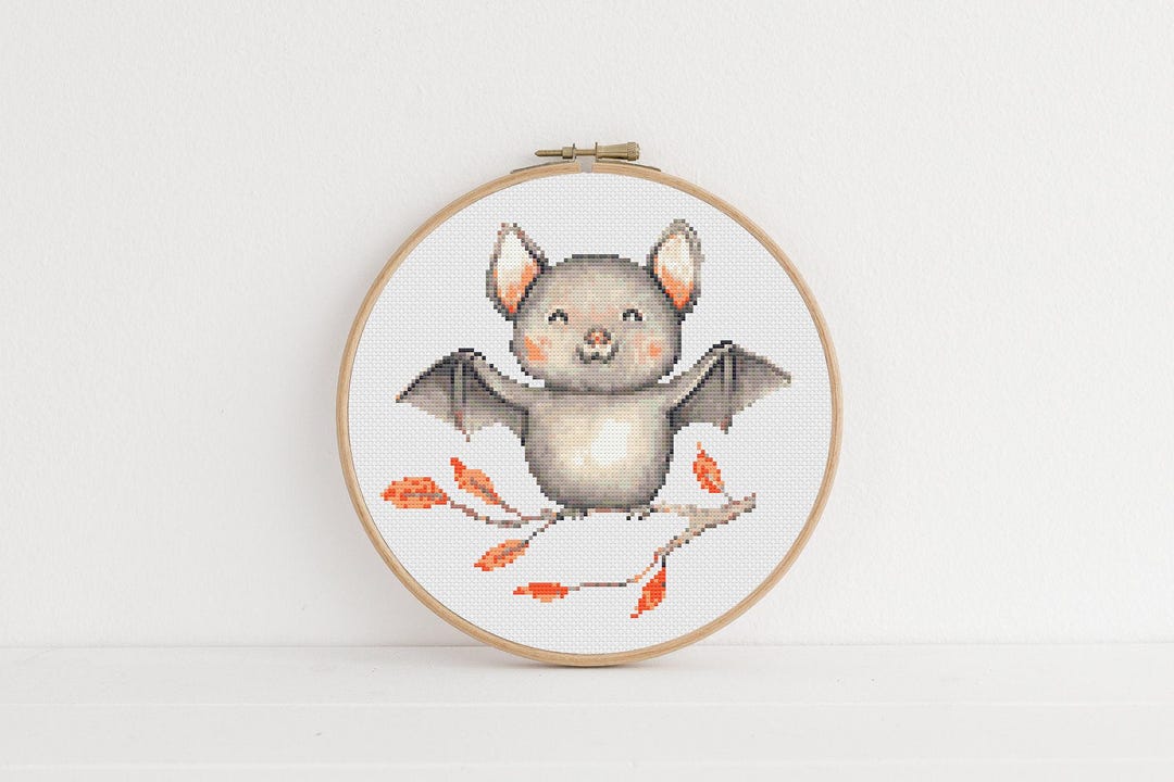 Bat Cross Stitch Pattern, Counted Cross Stitch, Instant Download PDF ...