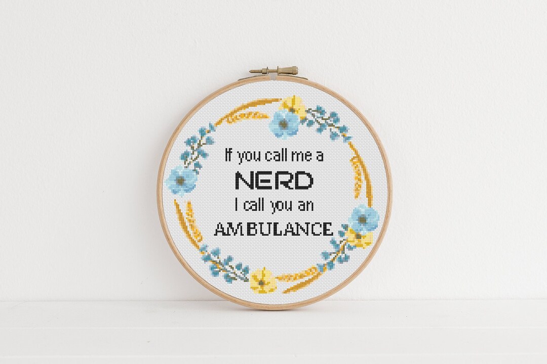 Nerd Cross Stitch Pattern #1309, Cross Stitch PDF, Modern Stitch Design ...