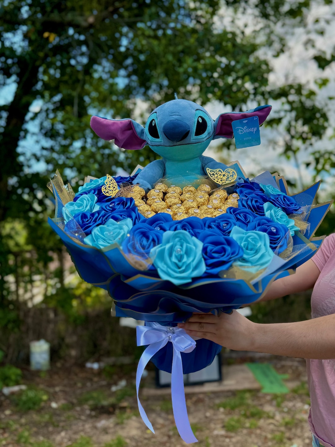 Stitch 32 Blue Rose Bouquet, for Her, Eternal Rose Bouquet, Birthday ...