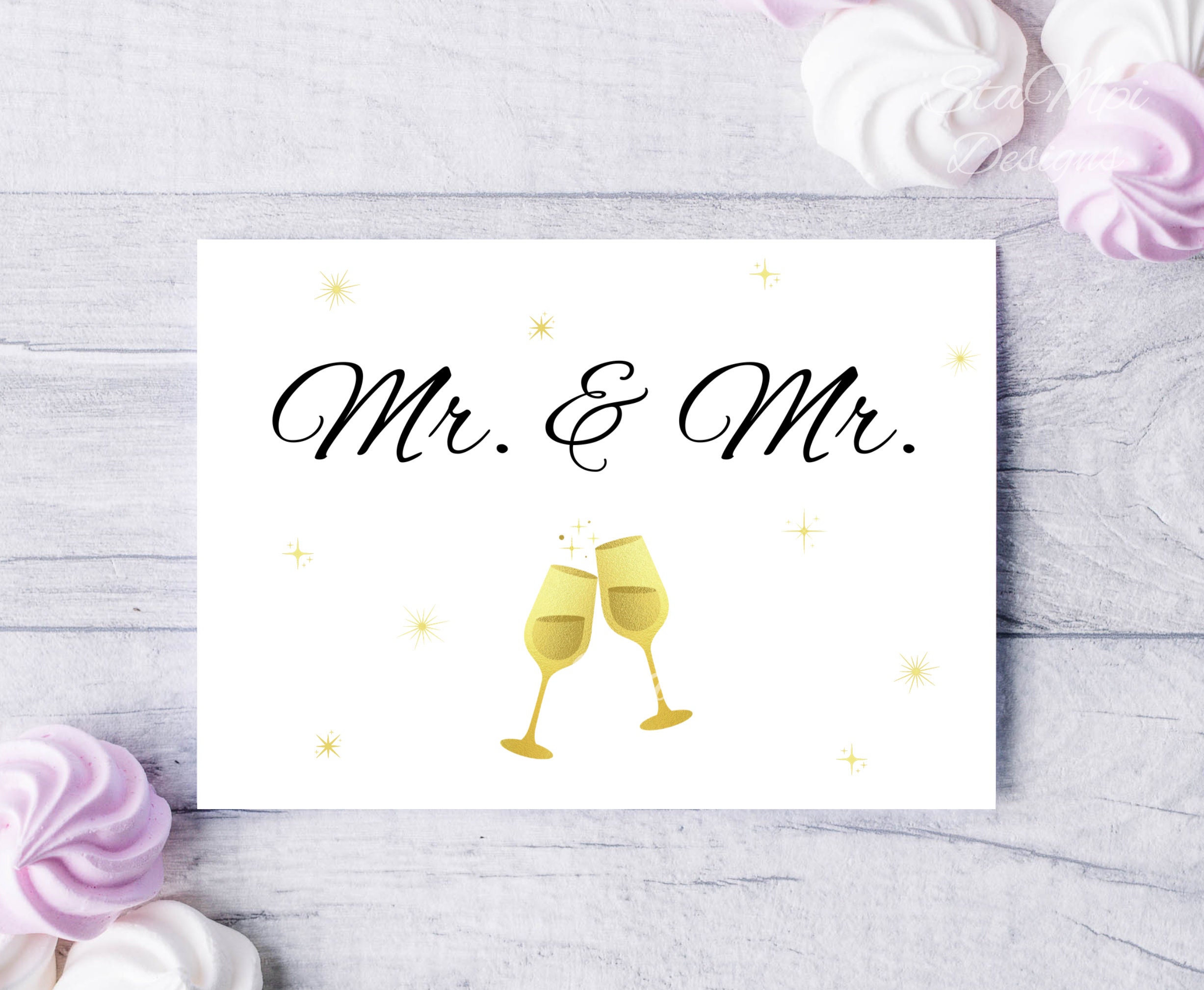 Wedding Card for Gay Couple, Printable Wedding Card for Same Sex ...