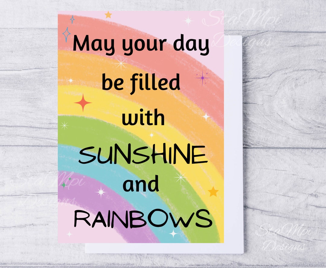 Rainbow Birthday Card. Printable Birthday Card for Friend, Birthday ...