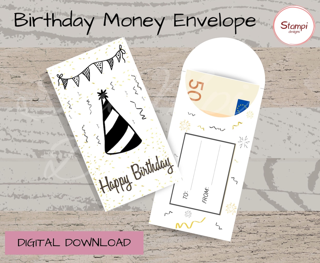Birthday Money Envelope, Printable Money Holder, Printable Envelope for ...