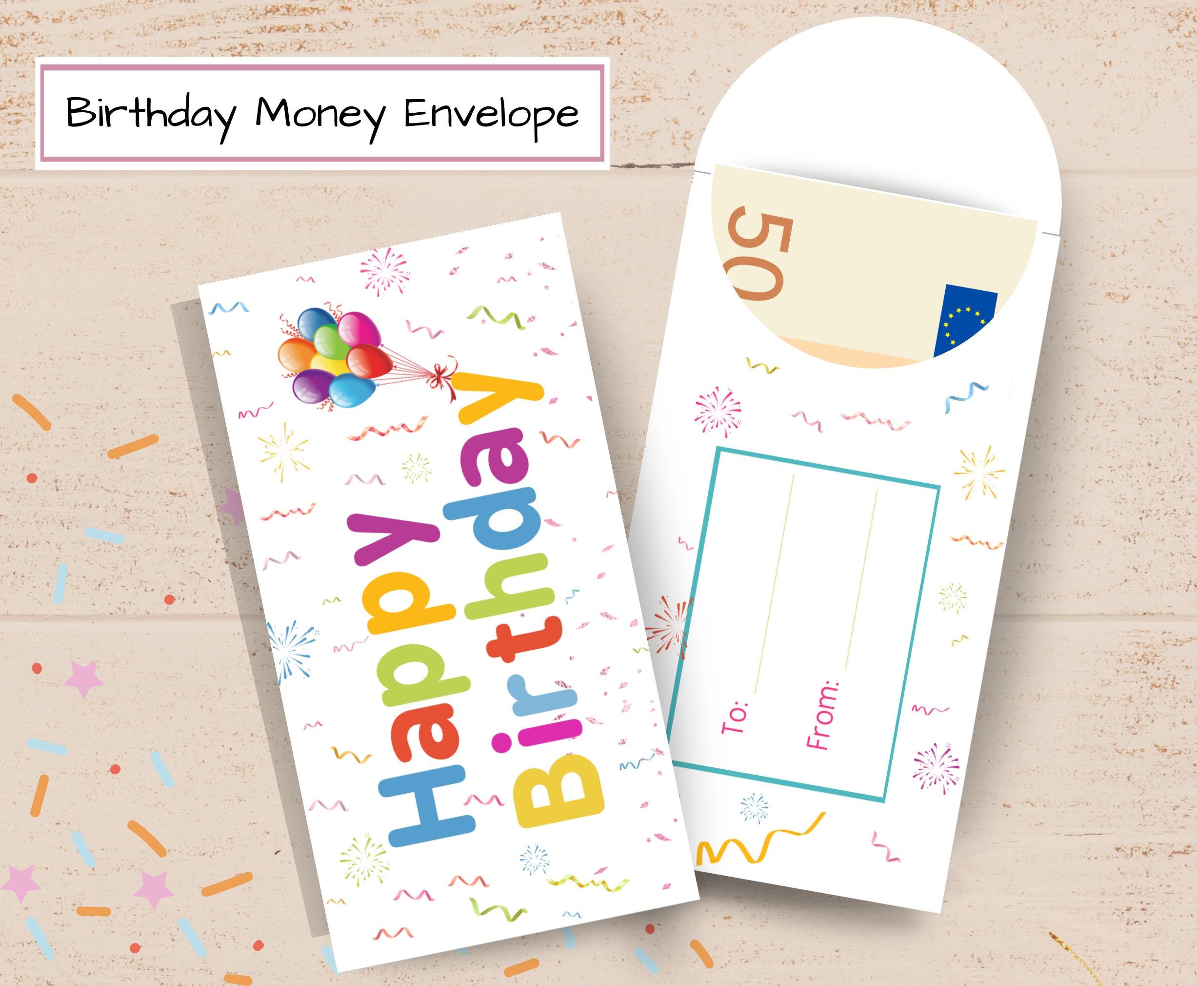 Printable Birthday Money Envelope: Colorful Gift Holder (PDF) - Etsy