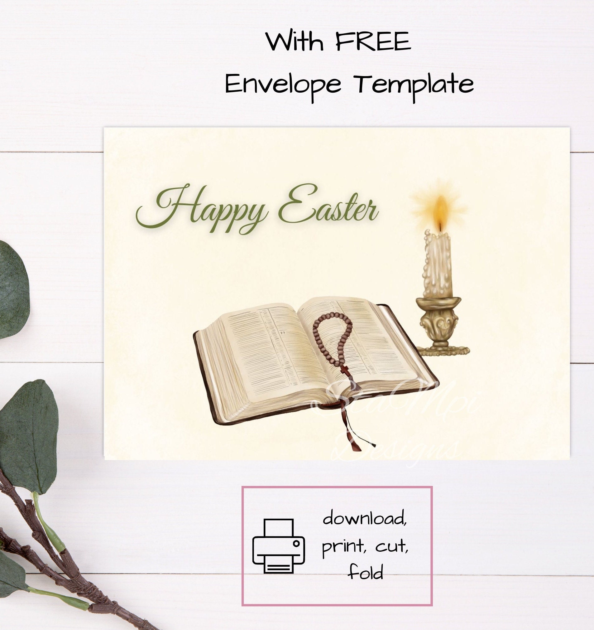 Religious Easter Cards Printable, Digital Religious Easter Cards ...