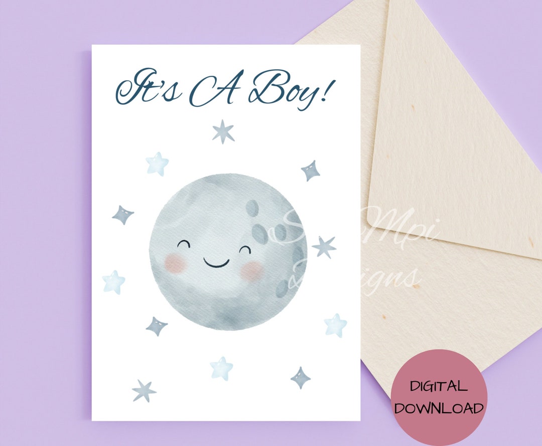 It's A Boy Card for New Born Baby Boy, Printable With Printable ...