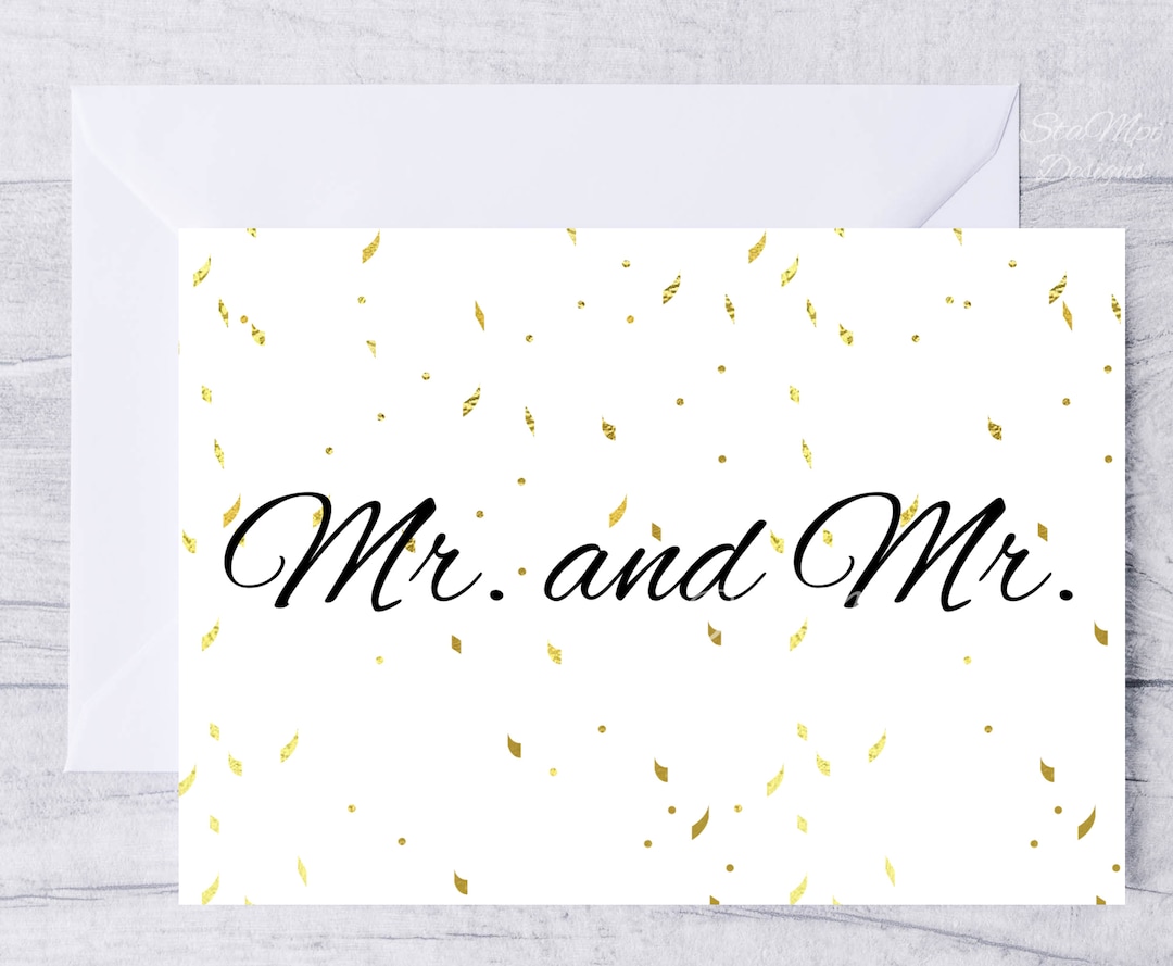 Wedding Card for Gay Couple, Printable Wedding Card, Mr and Mr Wedding ...