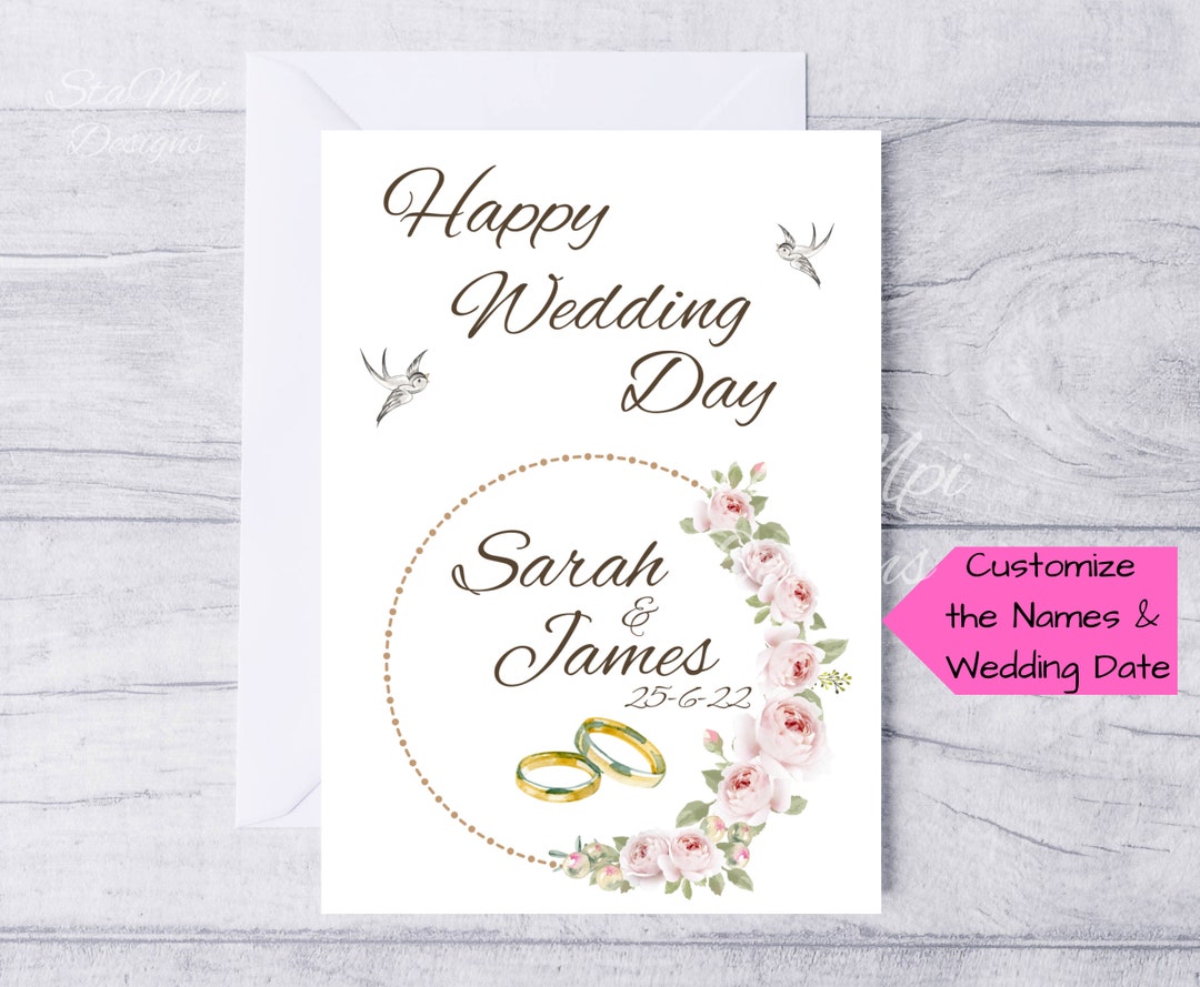Personalized Printable Wedding Card, Custom Wedding Card, Wedding Card ...