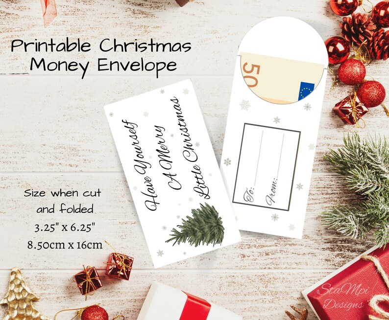 Printable Christmas Money Envelope: Cash Gift Holder (digital Download ...