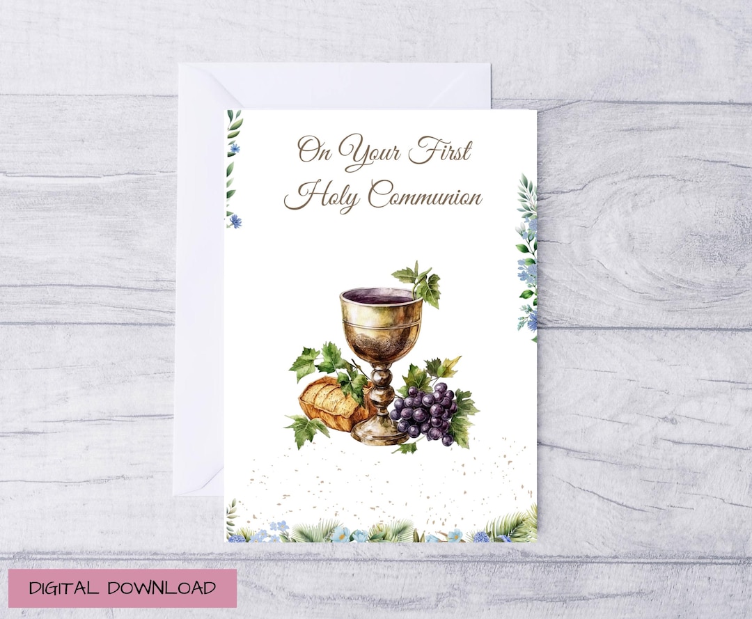 First Holy Communion Card for Boys, Printable Card for 1st. Holy ...