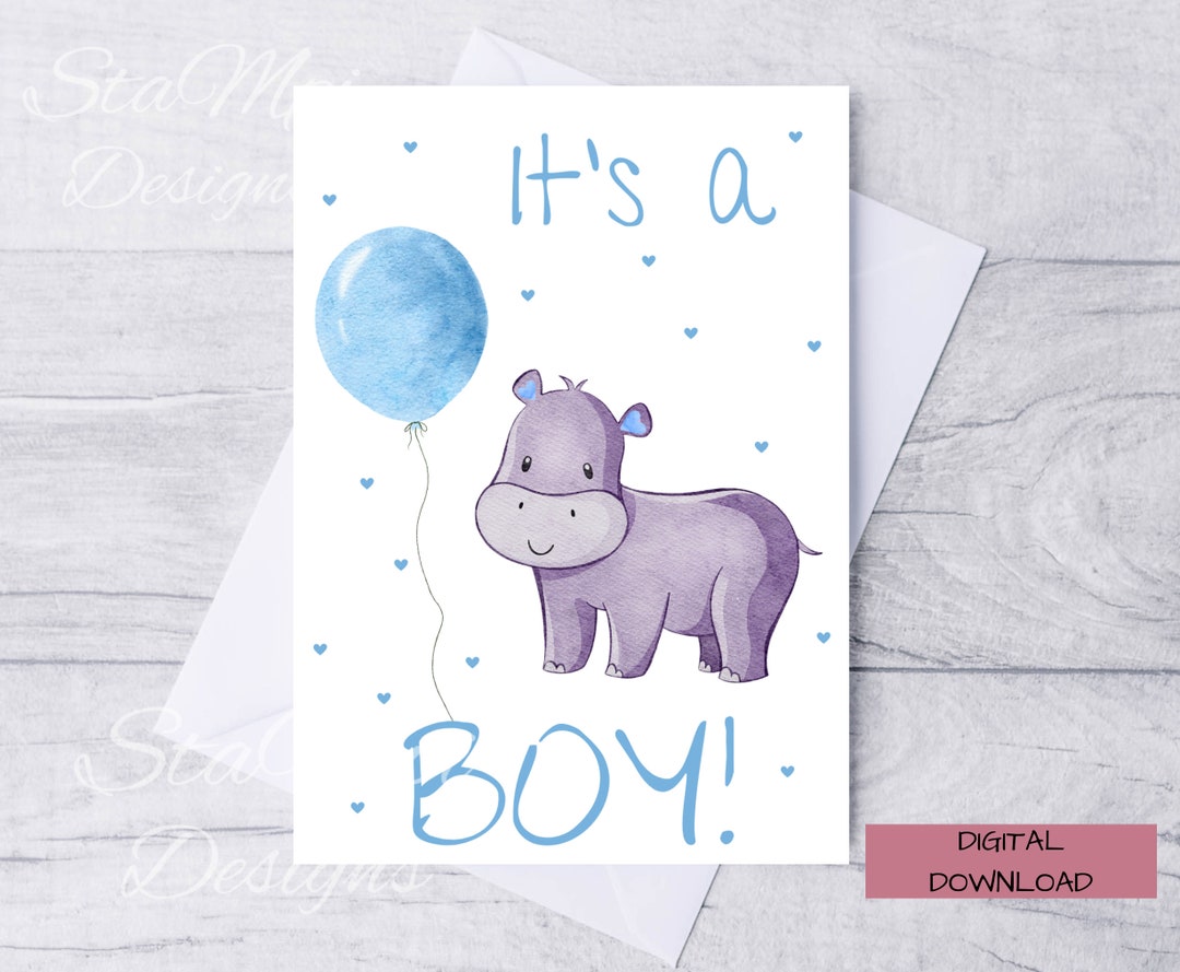 It's A Boy!, New Baby Boy, Printable Card for New Baby Boy, New Baby ...