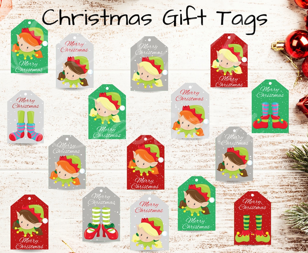 Printable Christmas Gift Tags for Girls Elf Christmas Gift - Etsy