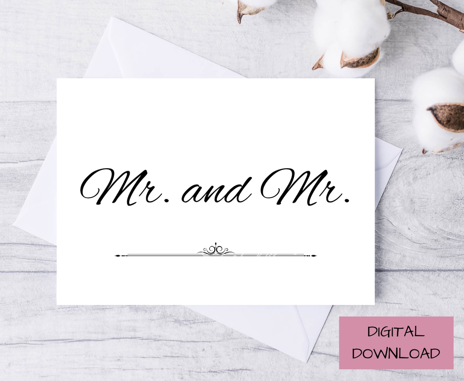 Gay Marriage Card Mr And Mr Printable Card Same Sex Wedding Etsy