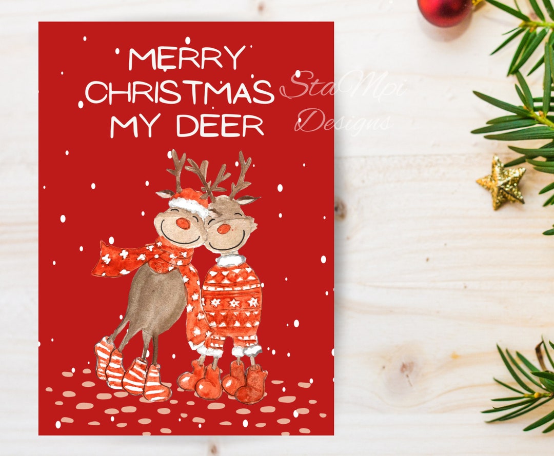 Printable Christmas Card for Couples, Christmas Card for Girlfriend ...