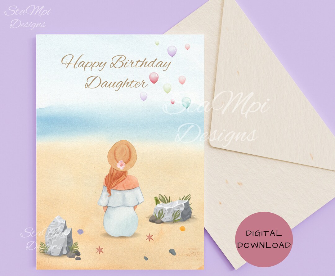 Birthday Card for Daughter, Printable Birthday Card for Daughter, With ...