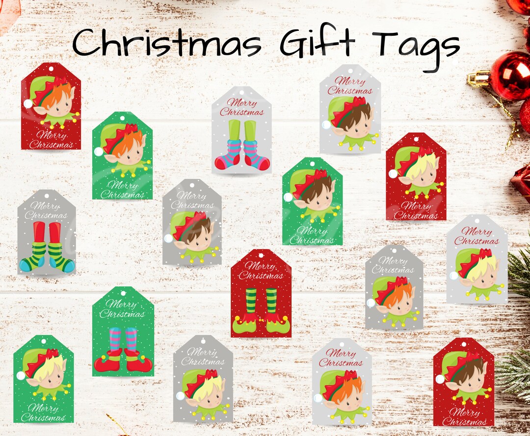 Christmas Tags for Boys, Printable Christmas Tags, Christmas Tags Set ...