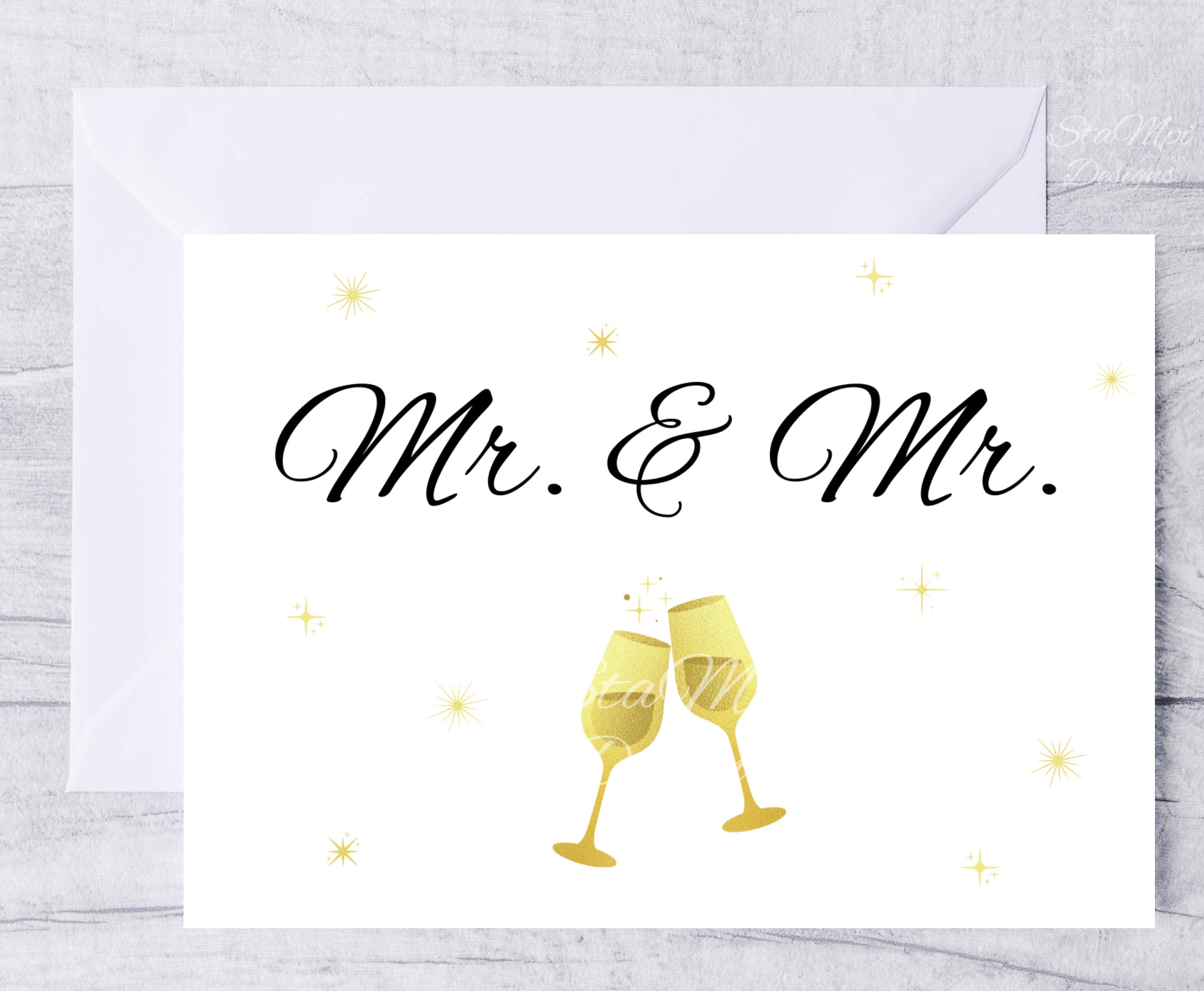 Wedding Card for Gay Couple, Printable Wedding Card for Same Sex ...