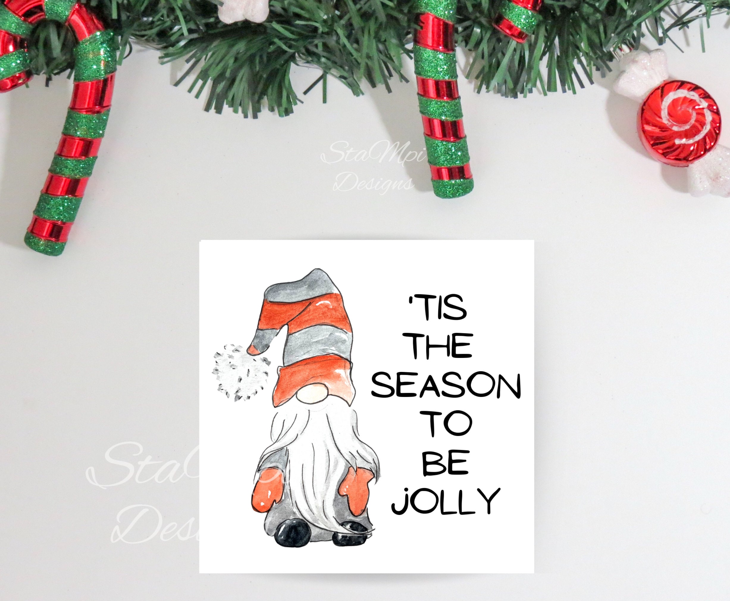Printable Gnome Christmas Card for Christmas Greetings - Etsy