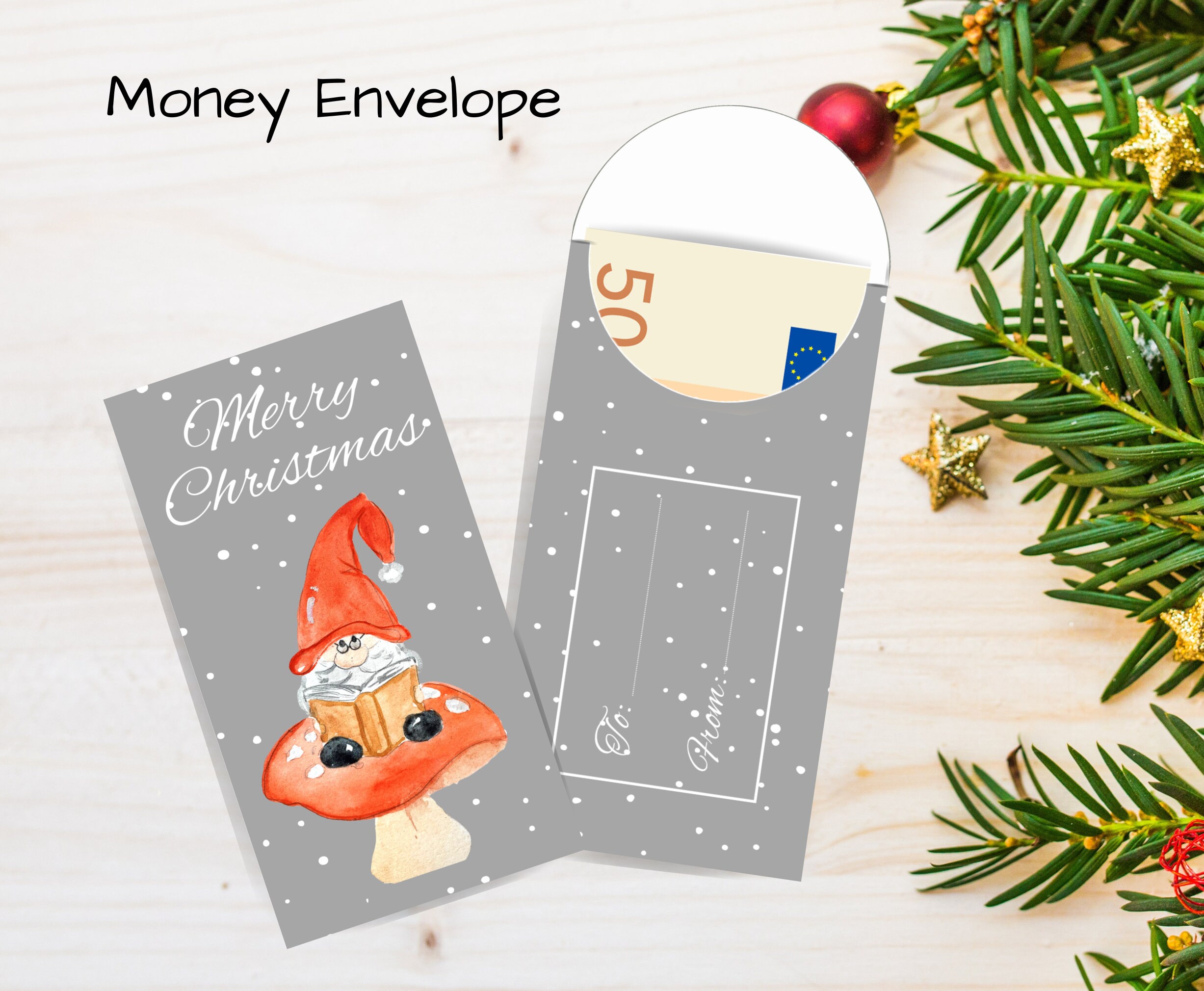Cash Gift Envelope, Printable Christmas Envelope, Money Envelope for ...