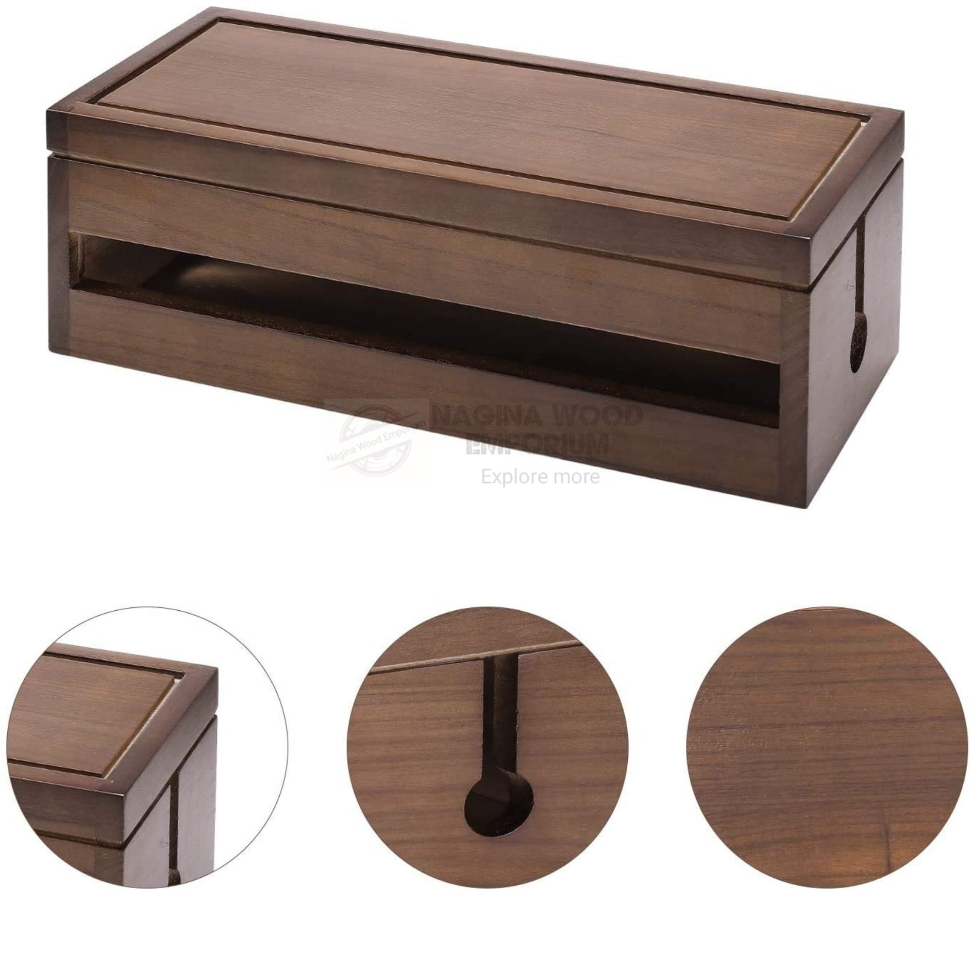 Wooden Cable Management Box: Cord Organizer Storage Box - Etsy