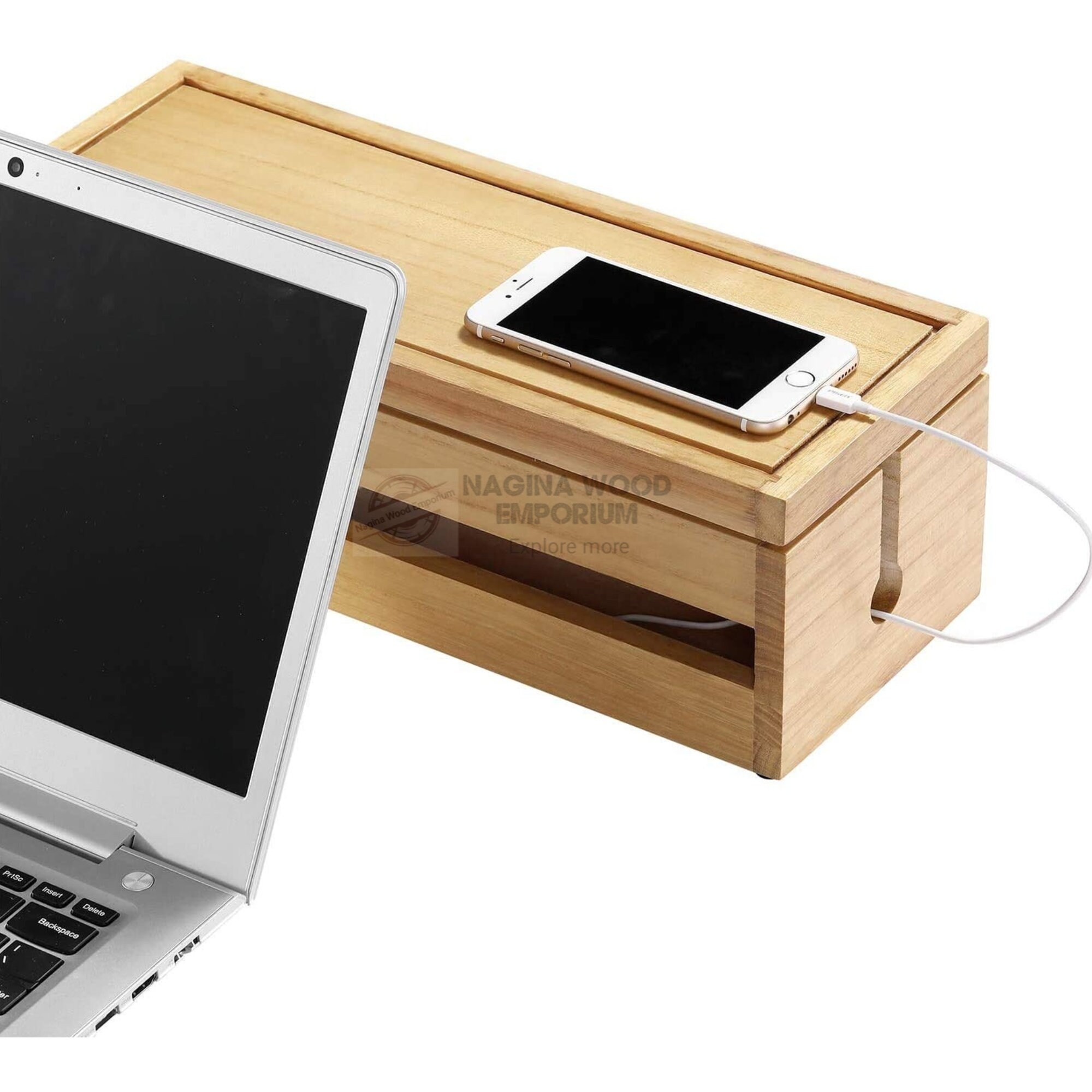 Wooden Cable Management Box: Cord Organizer Storage Box - Etsy