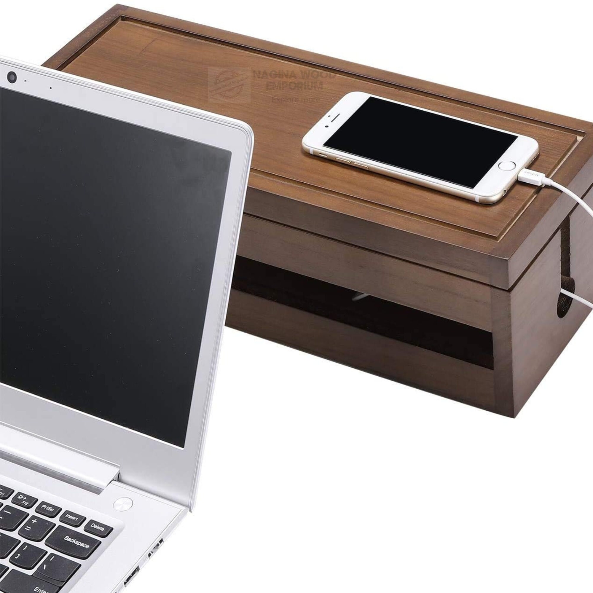 Wooden Cable Management Box: Cord Organizer Storage Box | Wooden Cable ...