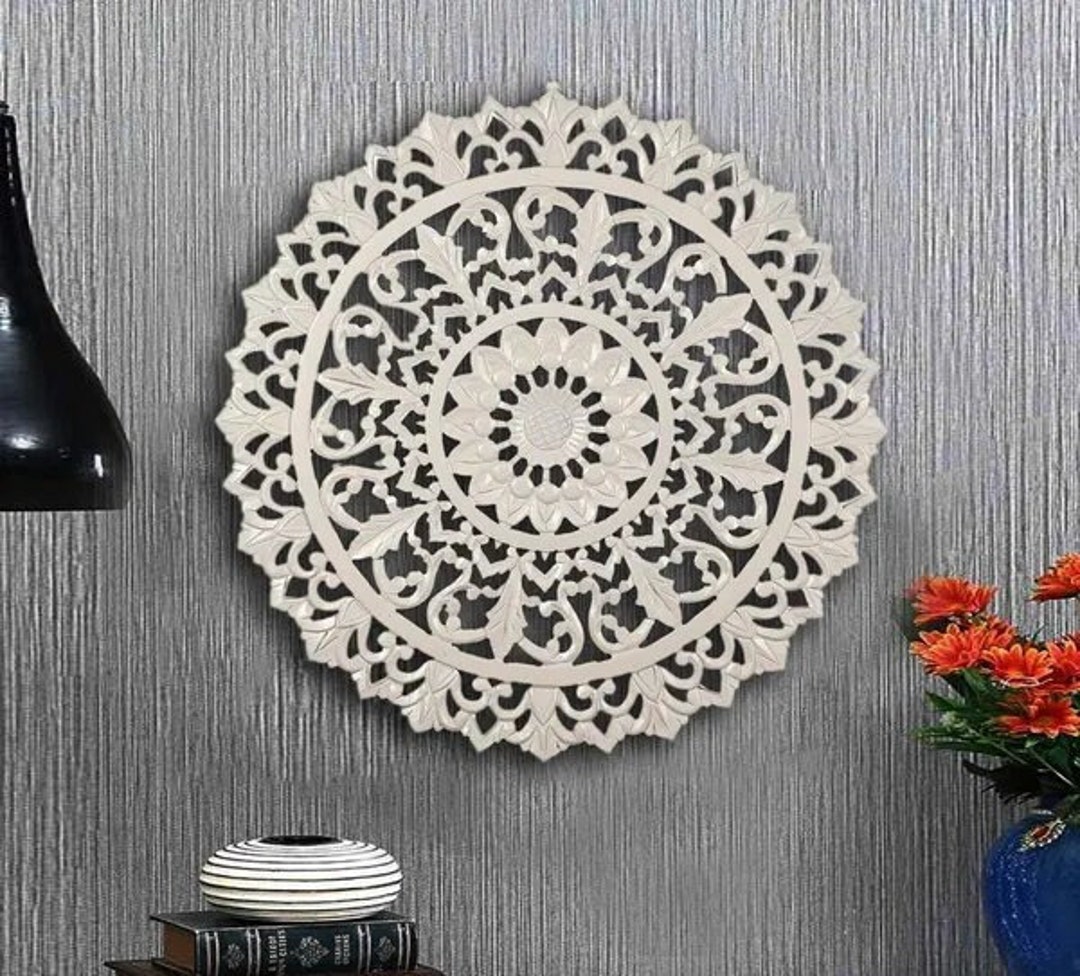 Handcrafted Large Wood Wall Panel for Home Décor Hanging Art , Round ...