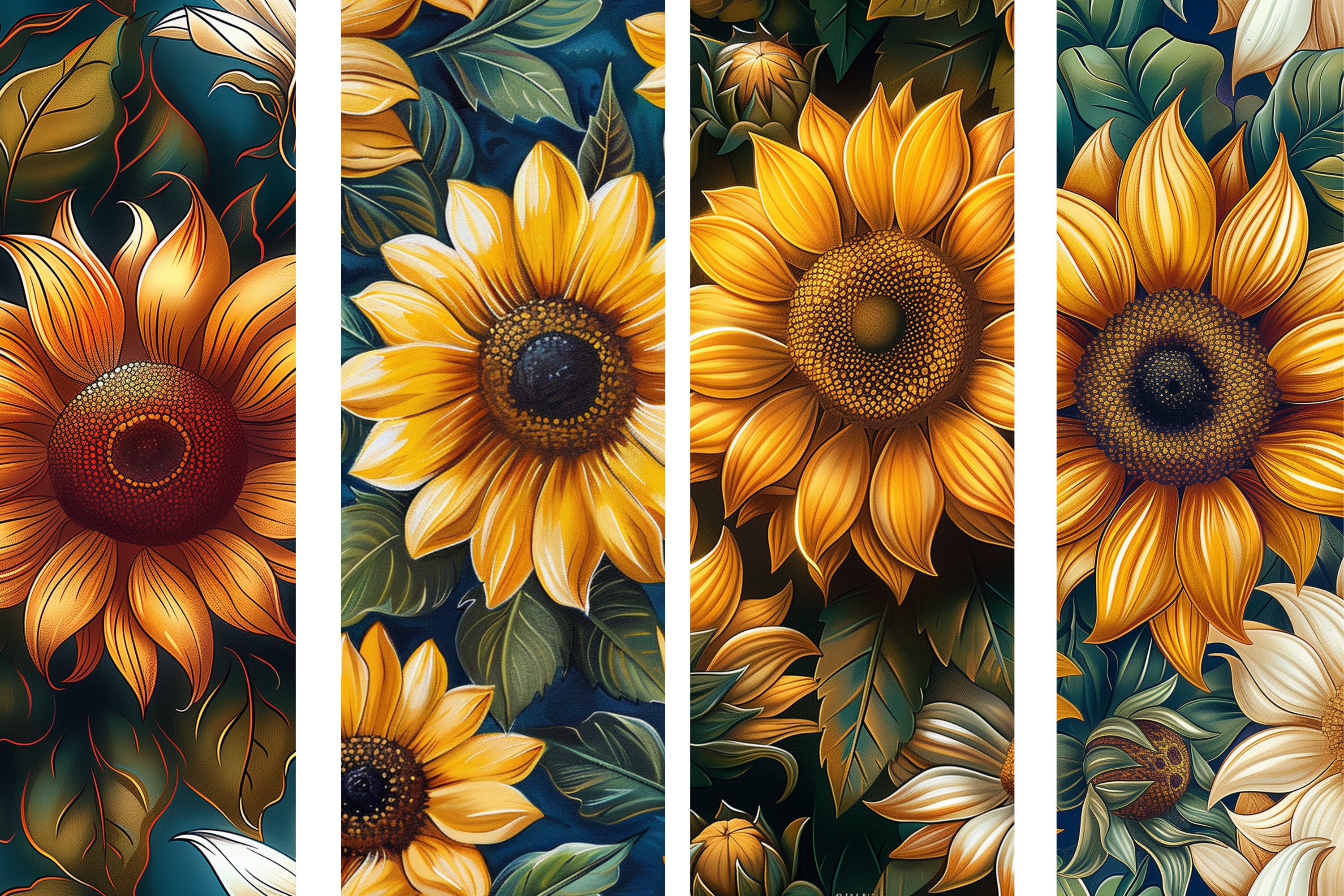 Sunflower Digital Wallpaper Sunflower Clipart Seamless Digital ...