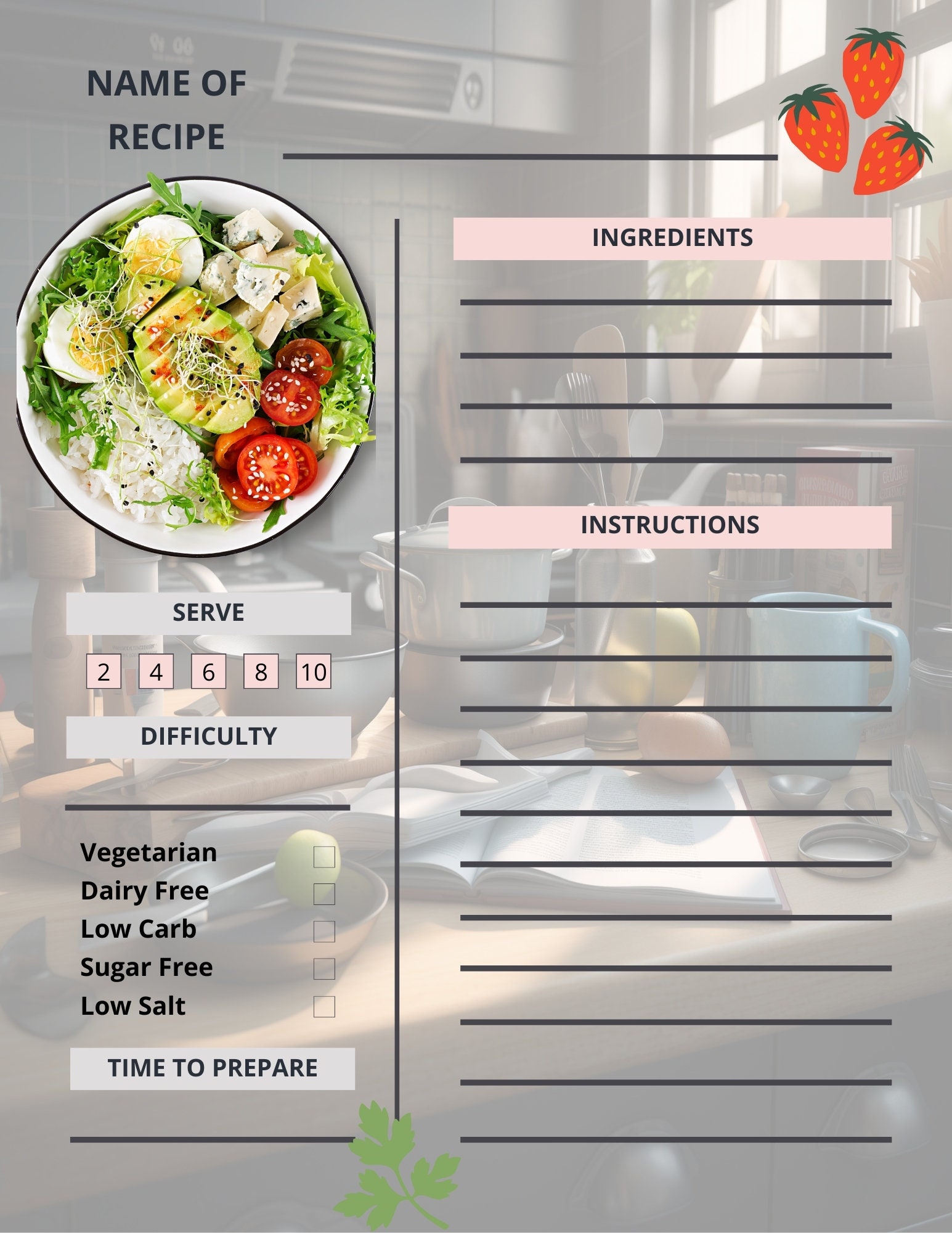 Personalized Recipe Cards Digital Download Family Recipes Chef Personal ...