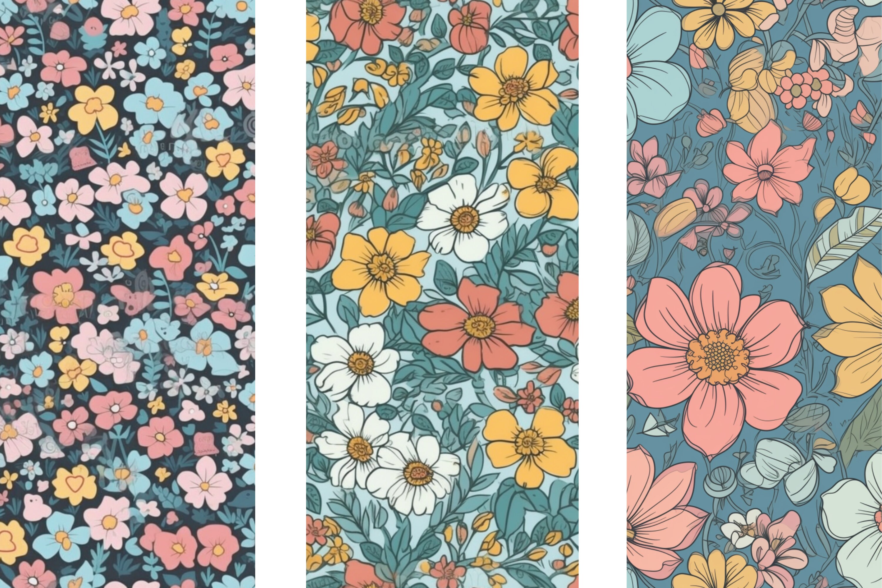 Easter Flower Clipart Easter Seamless Background Digital Easter ...
