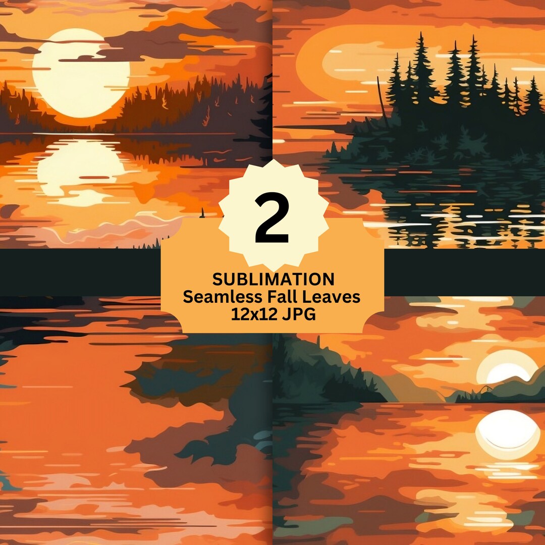 Retro Sunset Sublimation Repeating Patterns Sunrise Seamless Digital ...