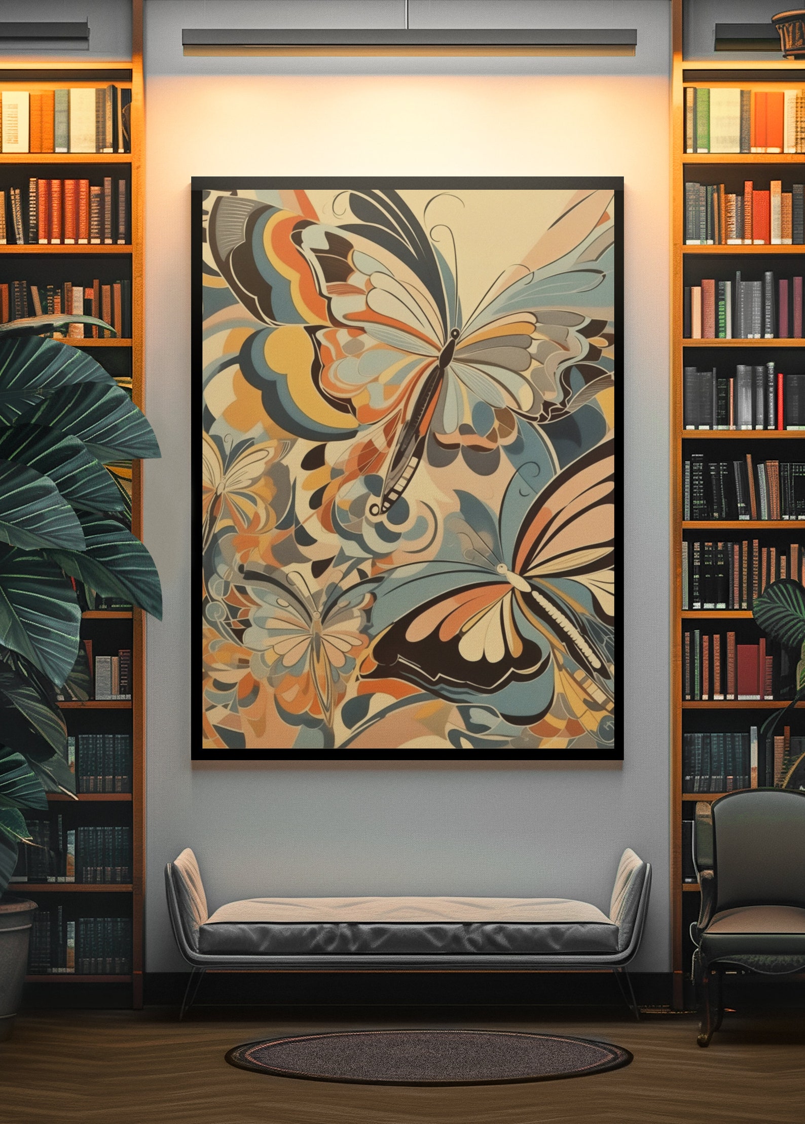 MCM Abstract Butterflies Wall Art Bundle Retro Pastel Mid Century ...