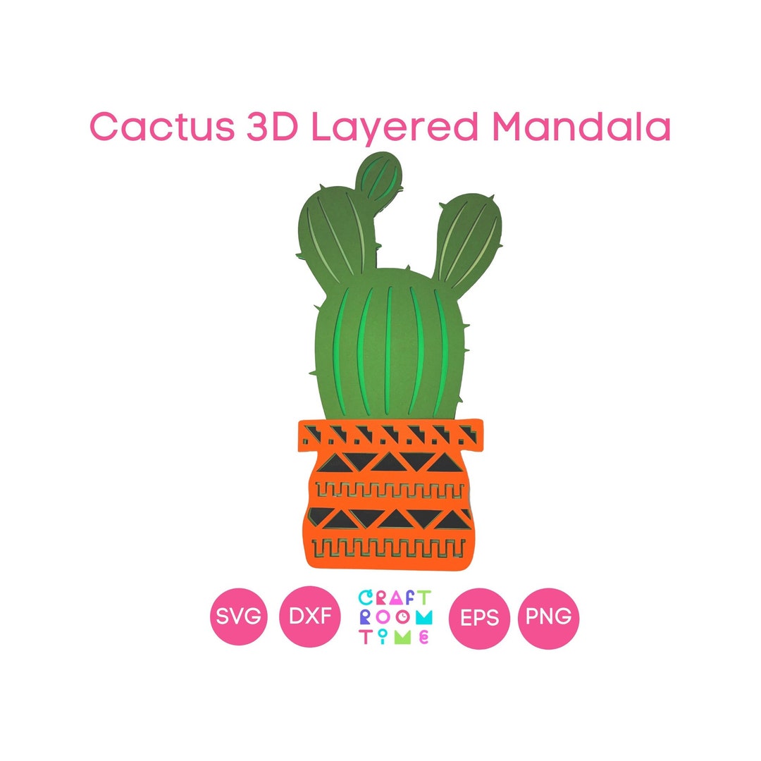 Cactus 3d Layered Mandala V1 Svg, Dxf, Eps, Png - Etsy