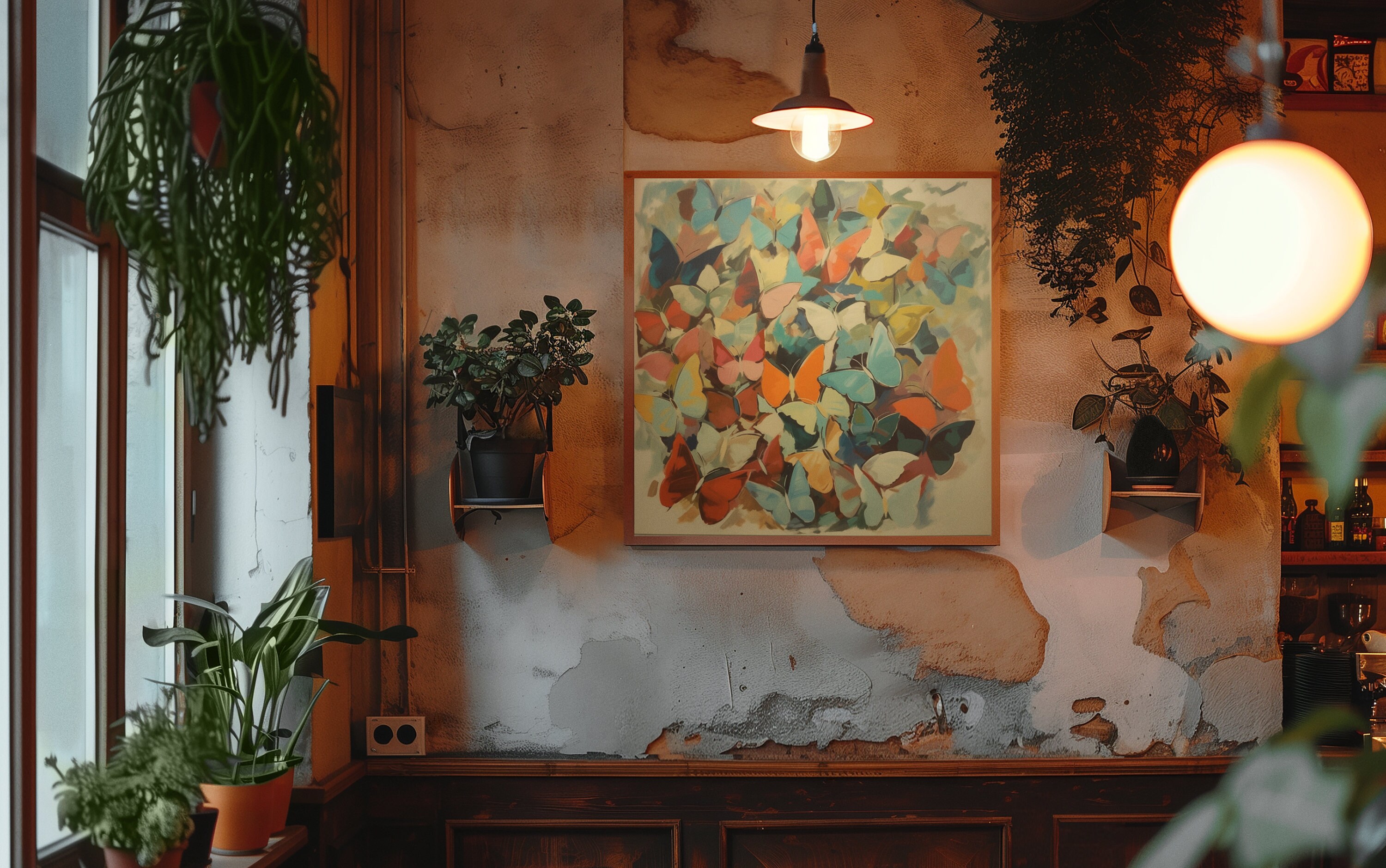 MCM Abstract Butterflies Wall Art Bundle Retro Pastel Mid Century ...