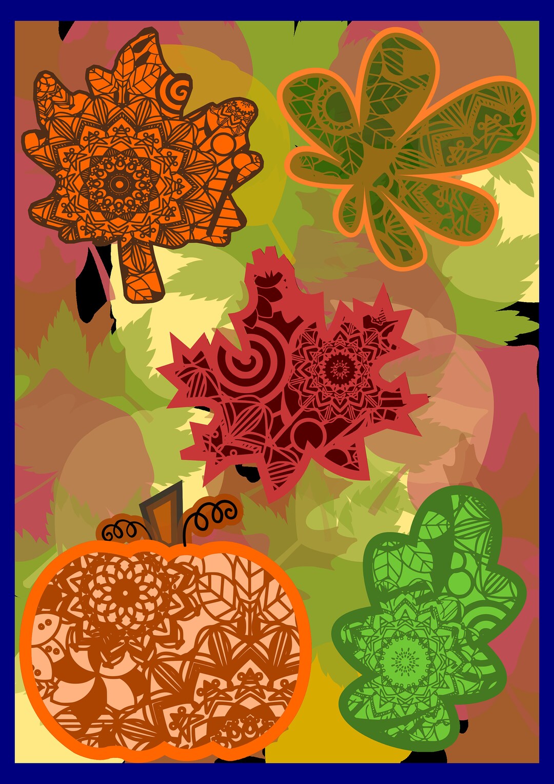 Multi-layered Fall Leaves Bundle Svg Fall Leaf Svg Bundle Leaves Png ...
