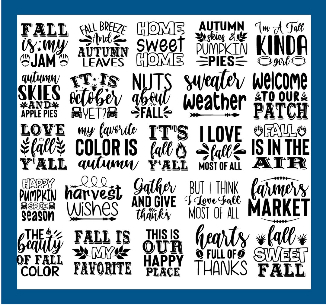 Fall-themed SVG Cut Files Autumn Bundle T-shirts Pumpkin Spice Tumbler ...