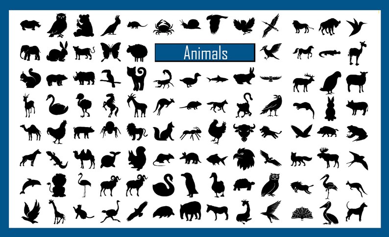 Fun Animals Outlines SVG Assorted Animal Outline Crafts Animal ...