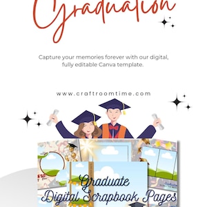 Graduate Digital Scrapbook Template Graduation Scrapbook Bundle Canva ...