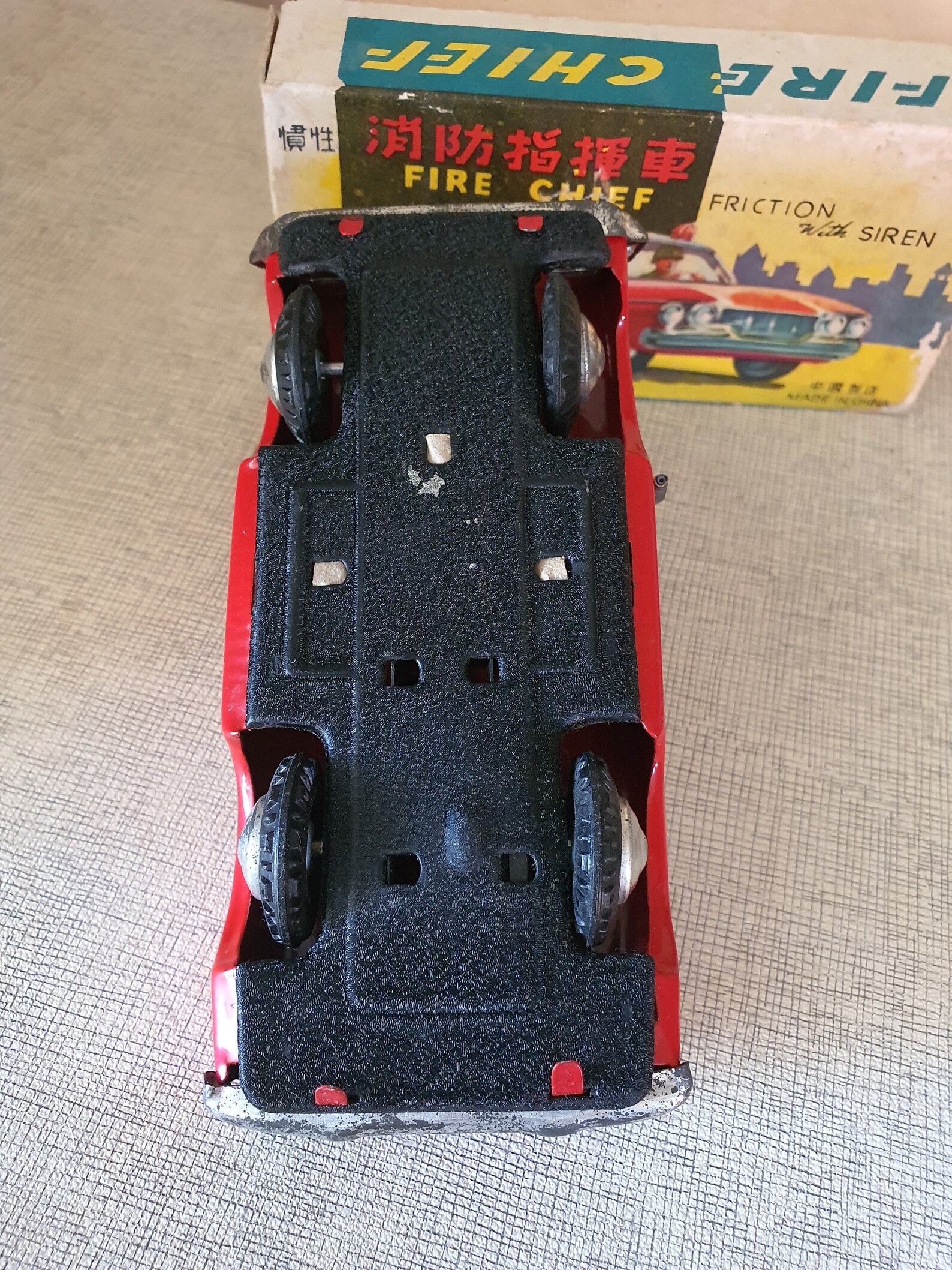 Vintage 1960s Tin Toy Fire Chief Car - Etsy