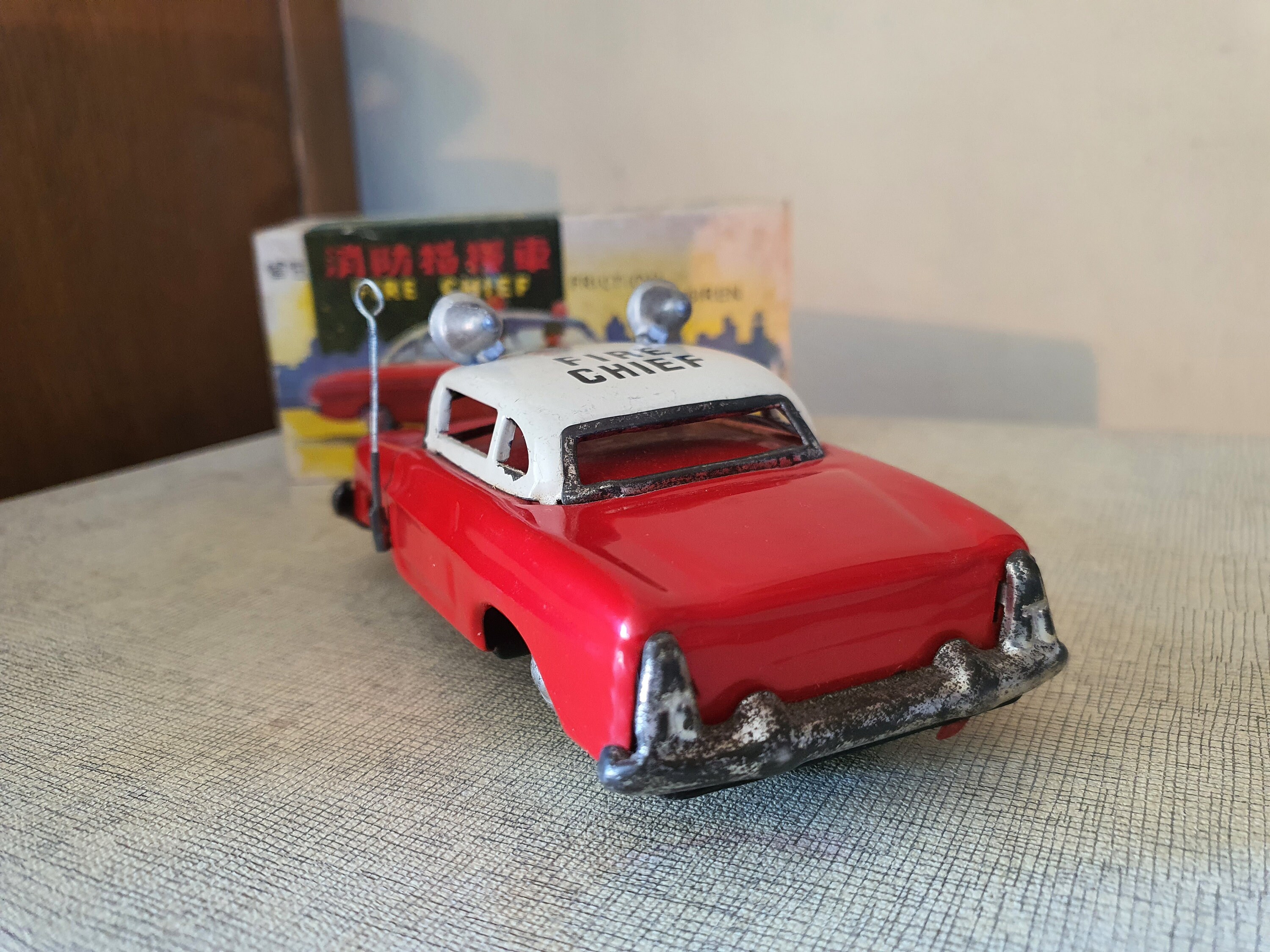 Vintage 1960s Tin Toy Fire Chief Car - Etsy