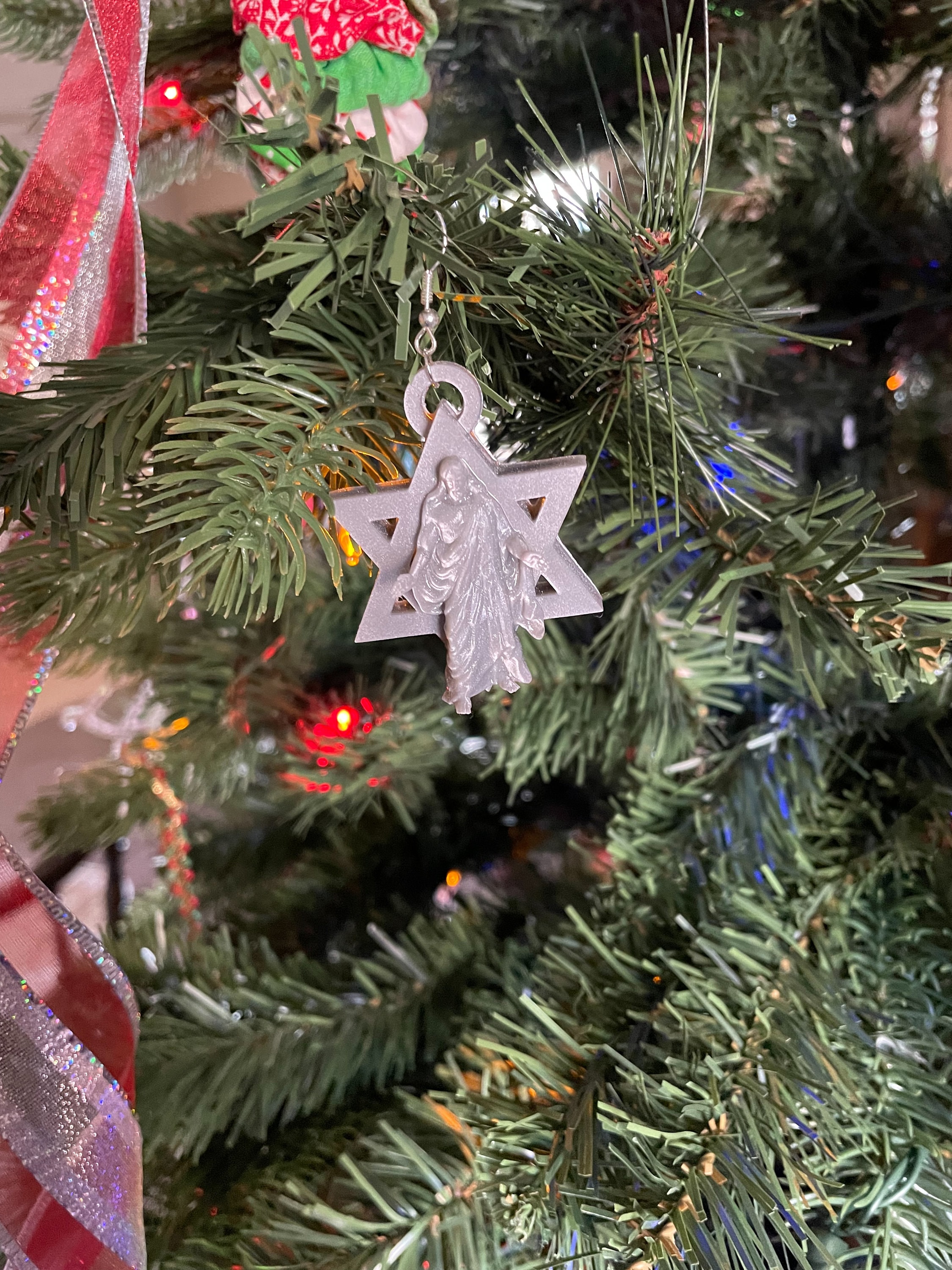 Christmas Tree Ornament of Jesus Christ or the Christus Superimposed ...