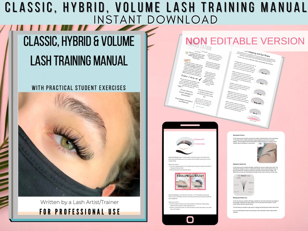 Lash Extension Training Manual, Volume Lash Training Manual, Classic ...