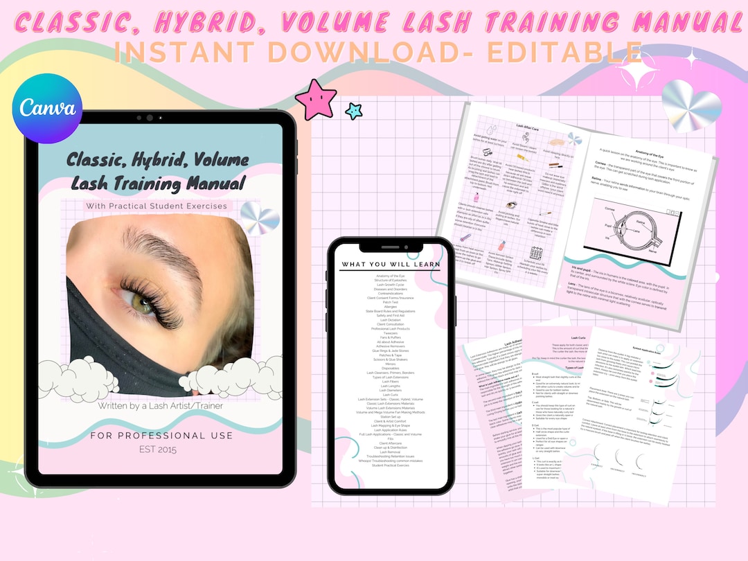 Lash Extension Training Manual, Volume Lash Training Manual, Classic ...