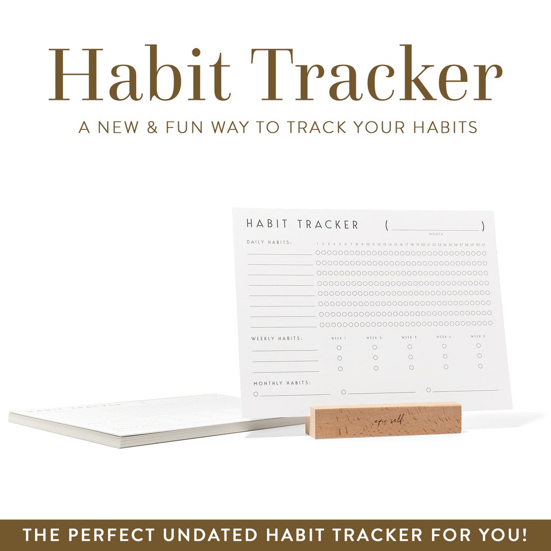 Habit Tracker Calendar With Wood Stand, 2023 Habit Tracker, Weekly ...