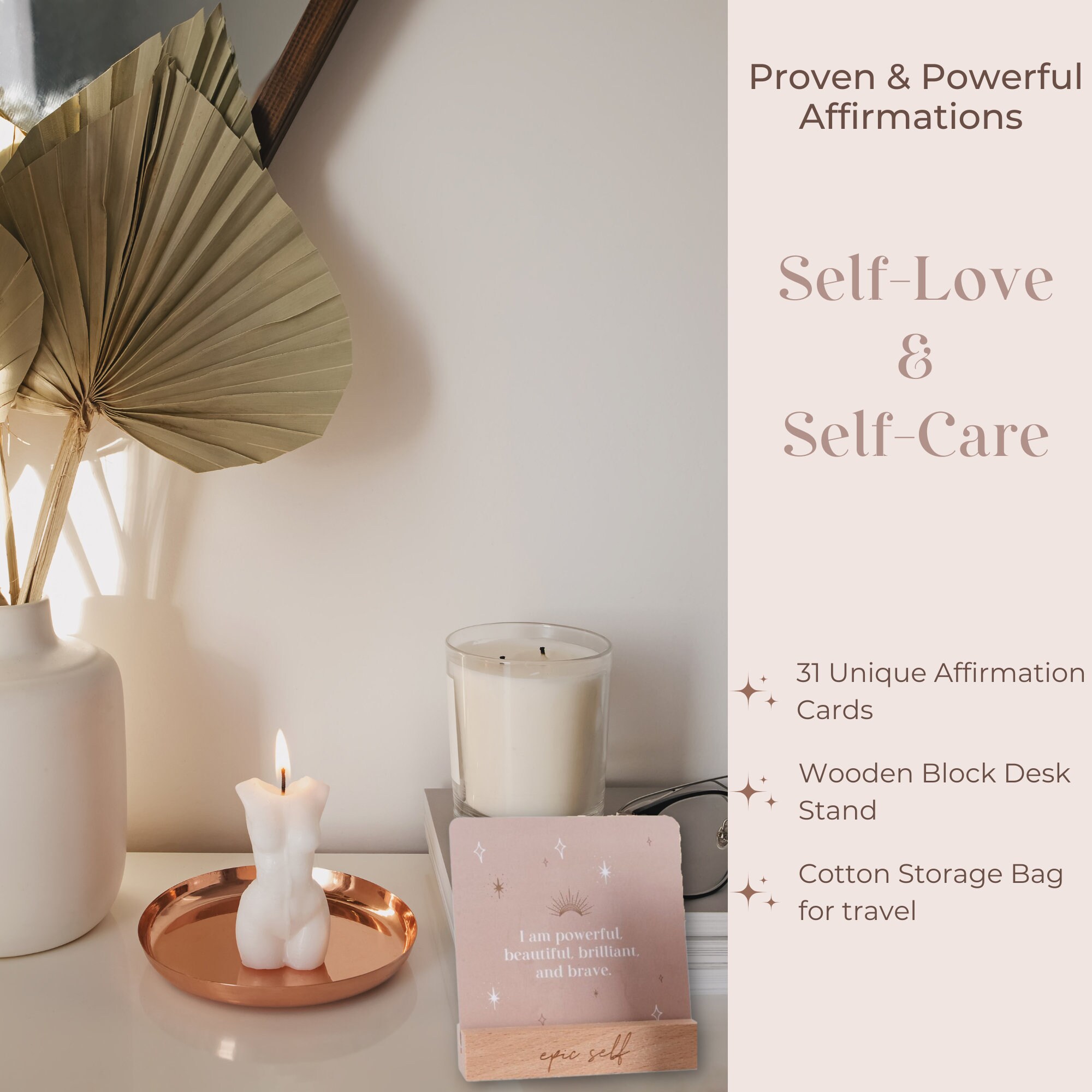 Positive Daily Cards Motivational Cards With Wooden Block - Etsy