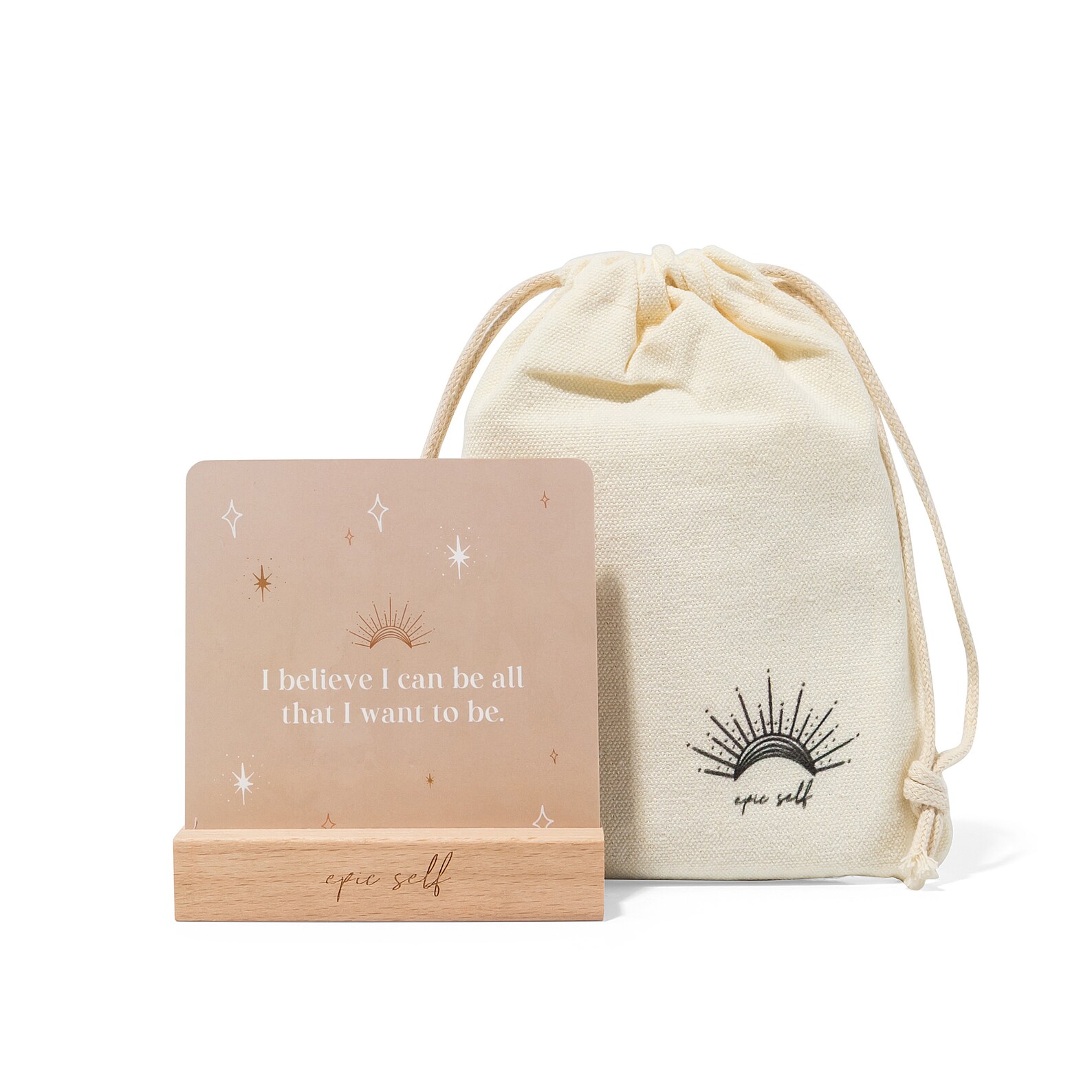 Positive Daily Cards Motivational Cards With Wooden Block - Etsy