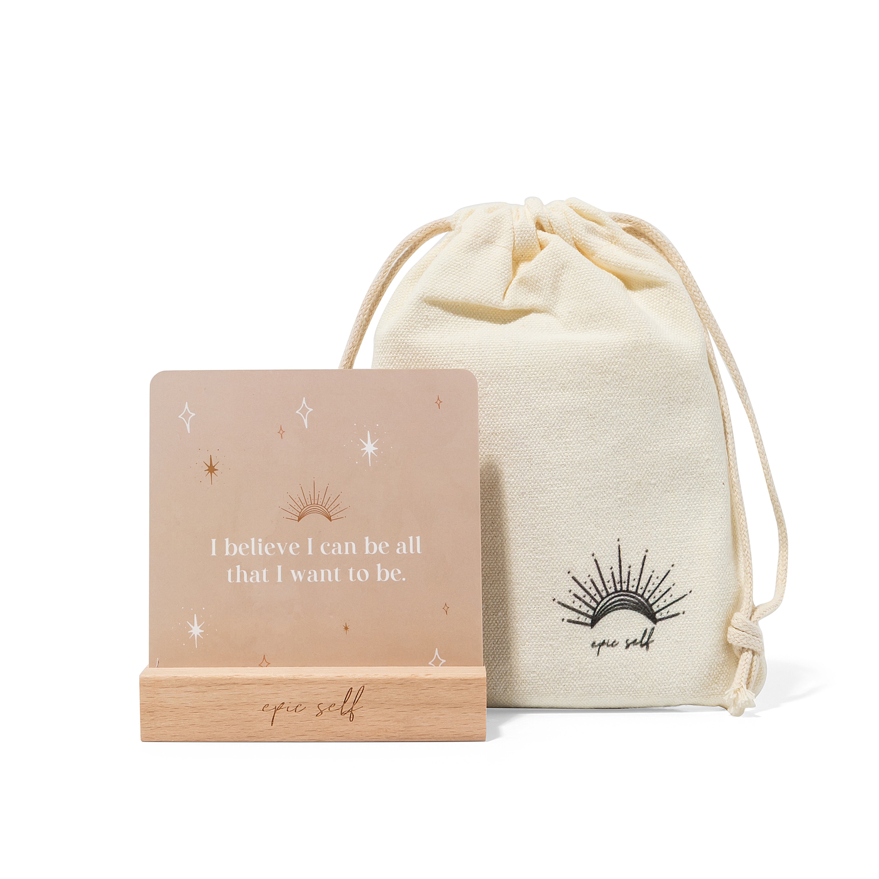 Positive Daily Cards Motivational Cards With Wooden Block - Etsy