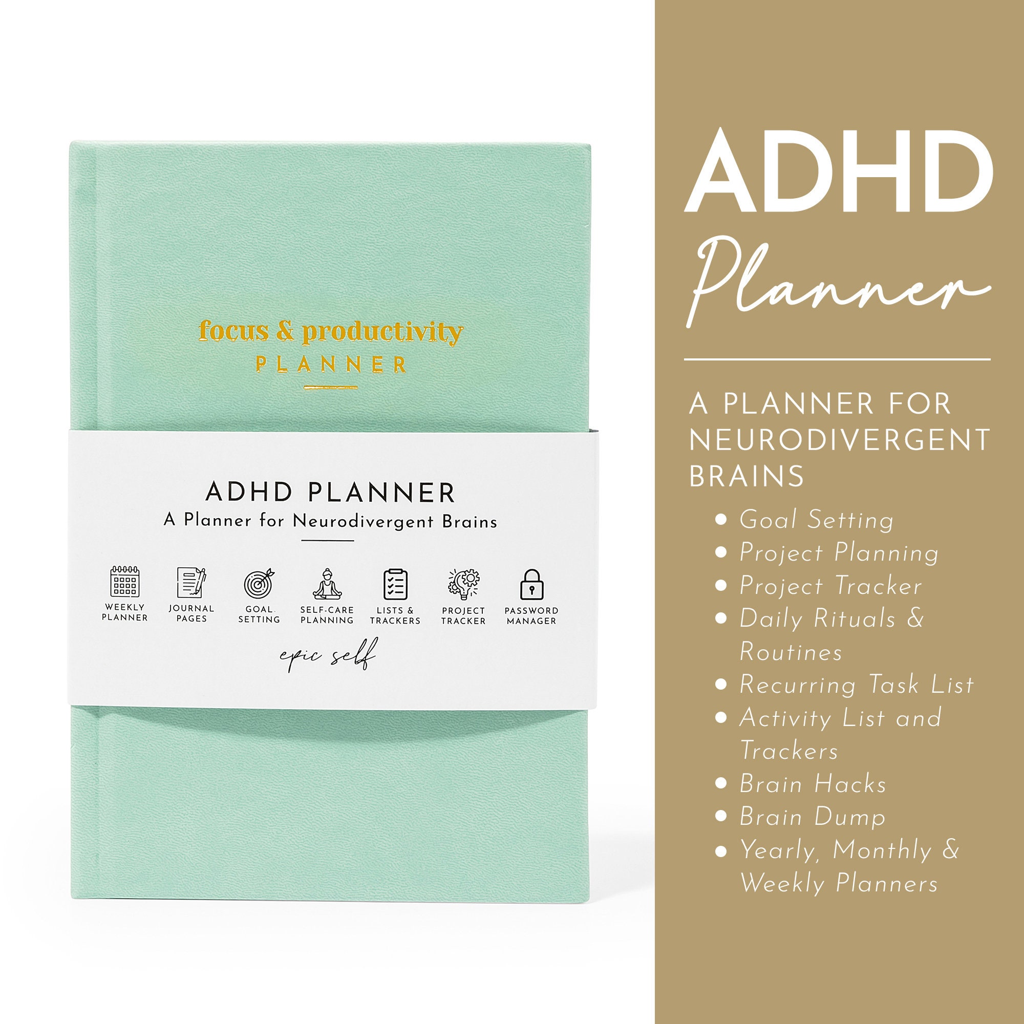 Adhd Planner, Focus Planner, Production Planner, Task Organizer, Goal ...