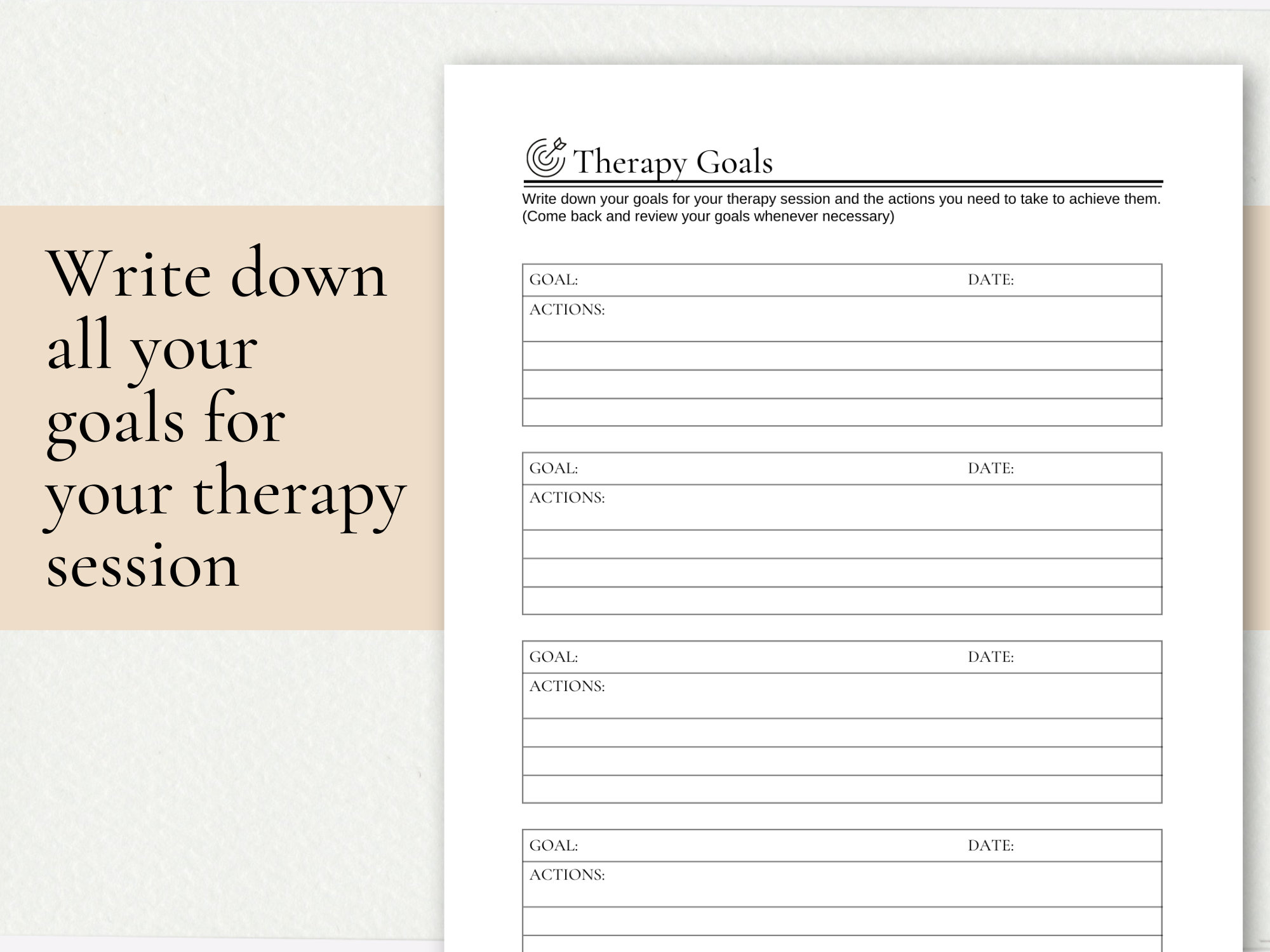 Printable Therapy Journal for Men and Women | Therapy Journal Printable ...